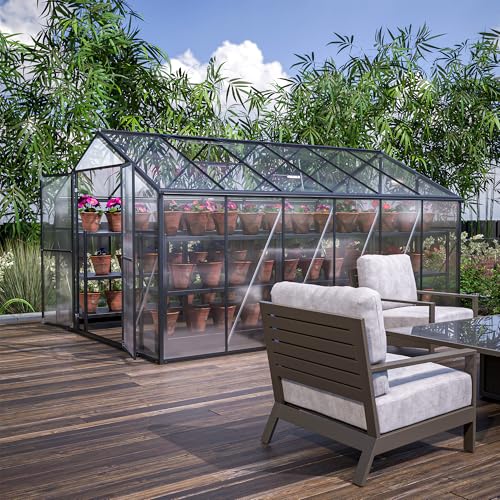 8X12FT Greenhouse for Outdoors, Large Walk-in Polycarbonate Greenhouse ...
