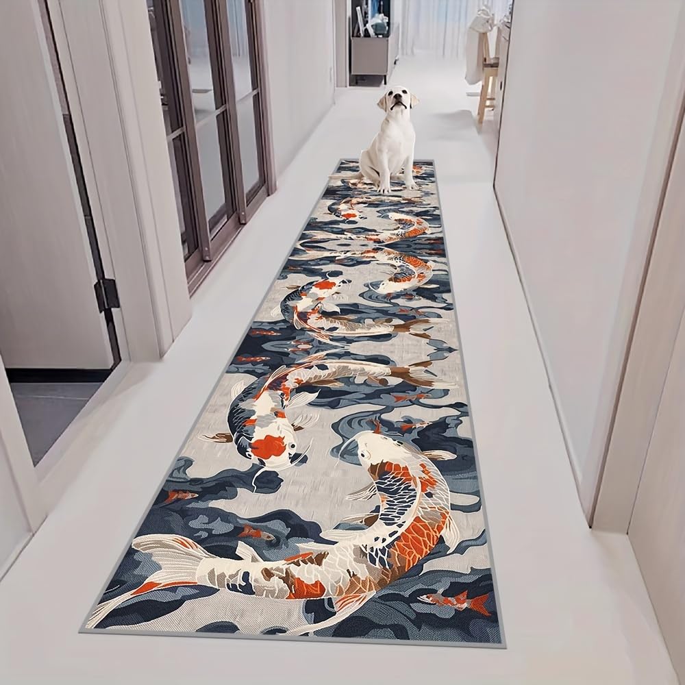 Amazon.com: Chinese Koi Runner for Entryway, 2x6ft, Ink Painting Koi ...