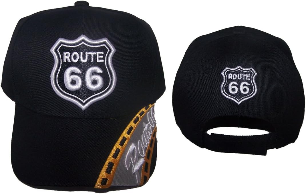 Amazon.com: Route 66 Mother Road Baseball Caps Hats Embroidered Black ...