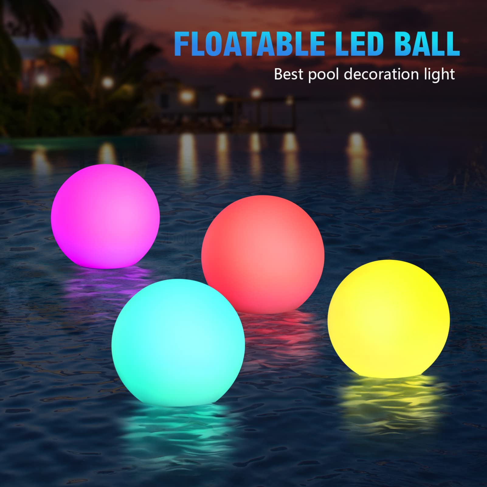 Rechargeable Floating Led Pool Lights Pulsar Pro | 360º Illumination