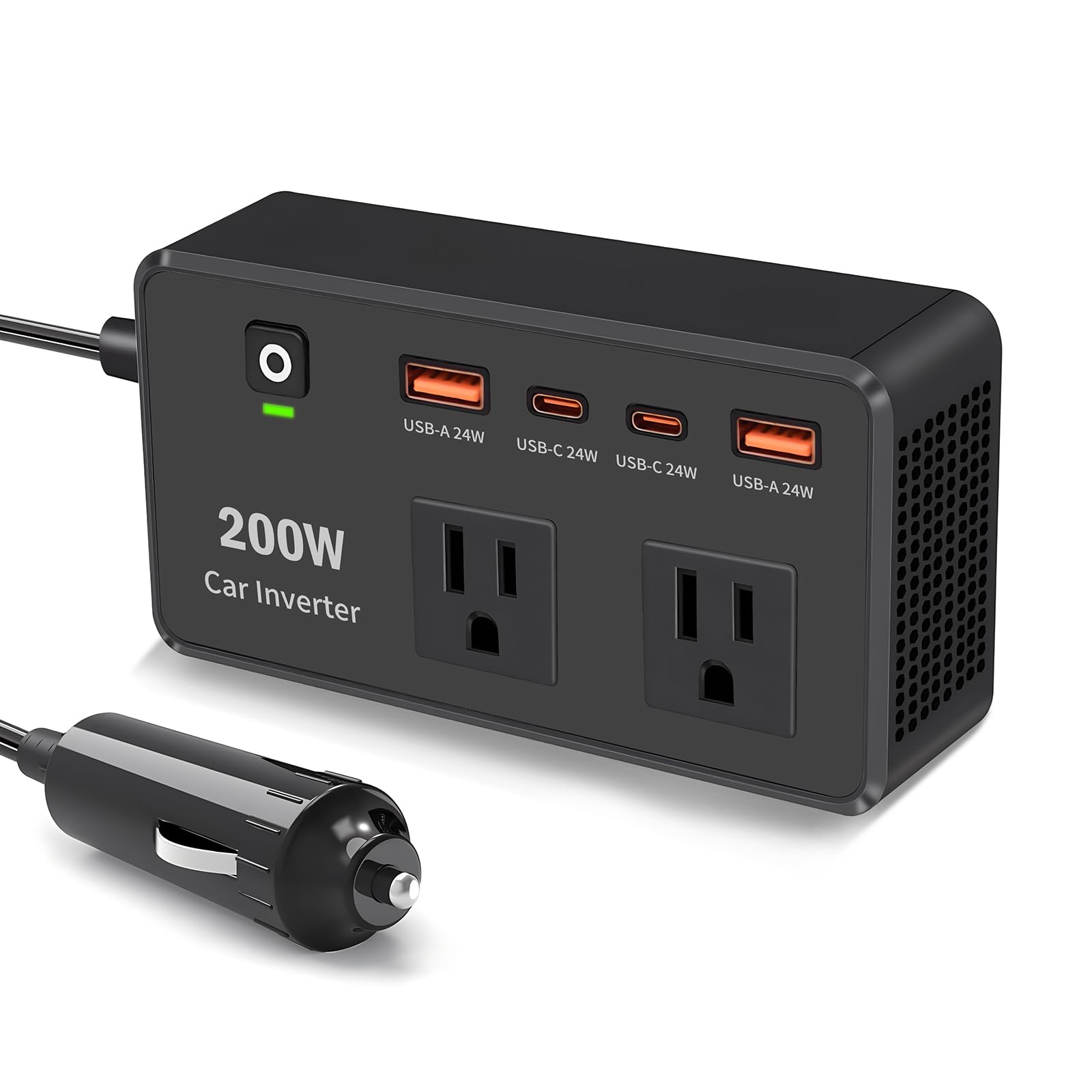 Amazon.com: YIZENTURY 200W Car Power Inverter 12V to 110V AC Vehicle ...