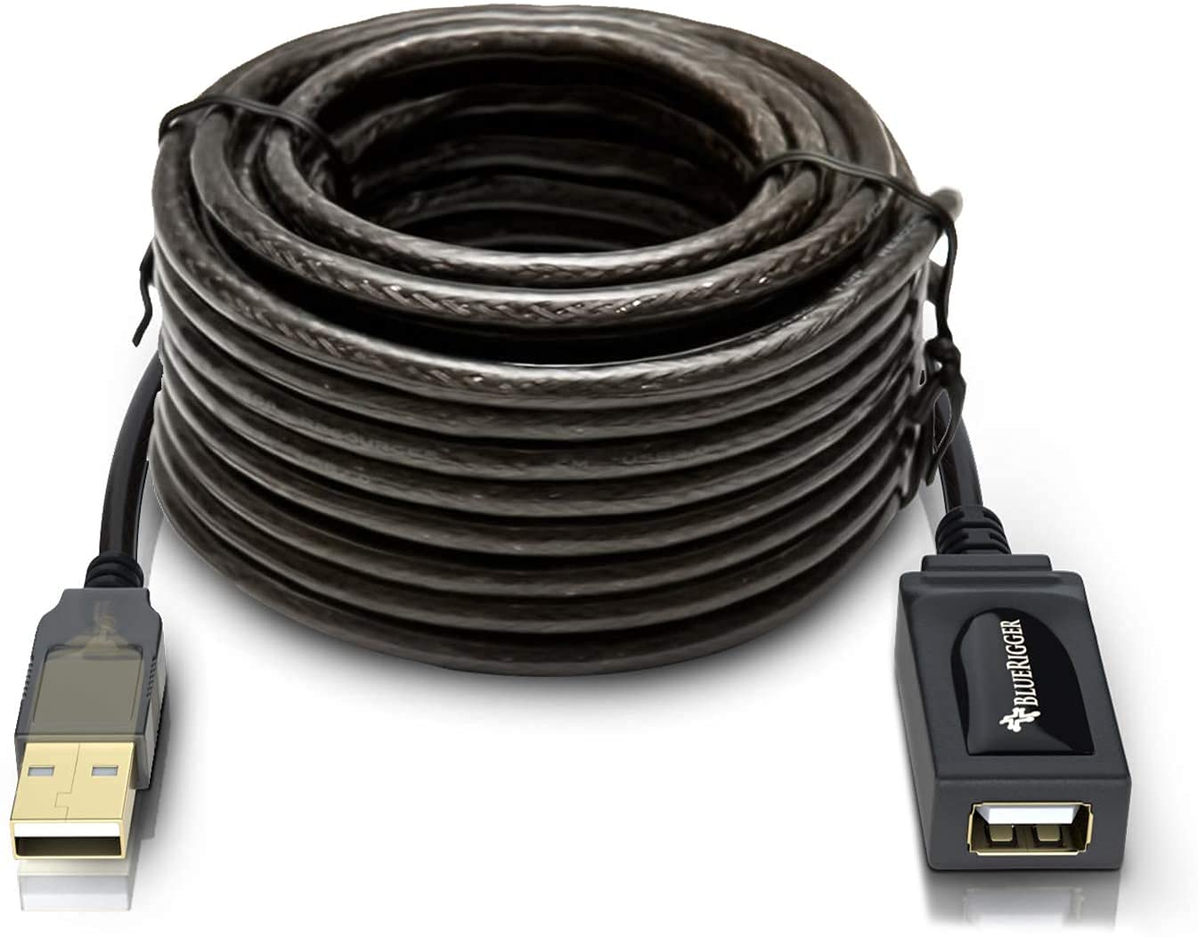 BlueRigger USB Extension Cable (16FT/5M, Long Active USB2.0 Extender ...