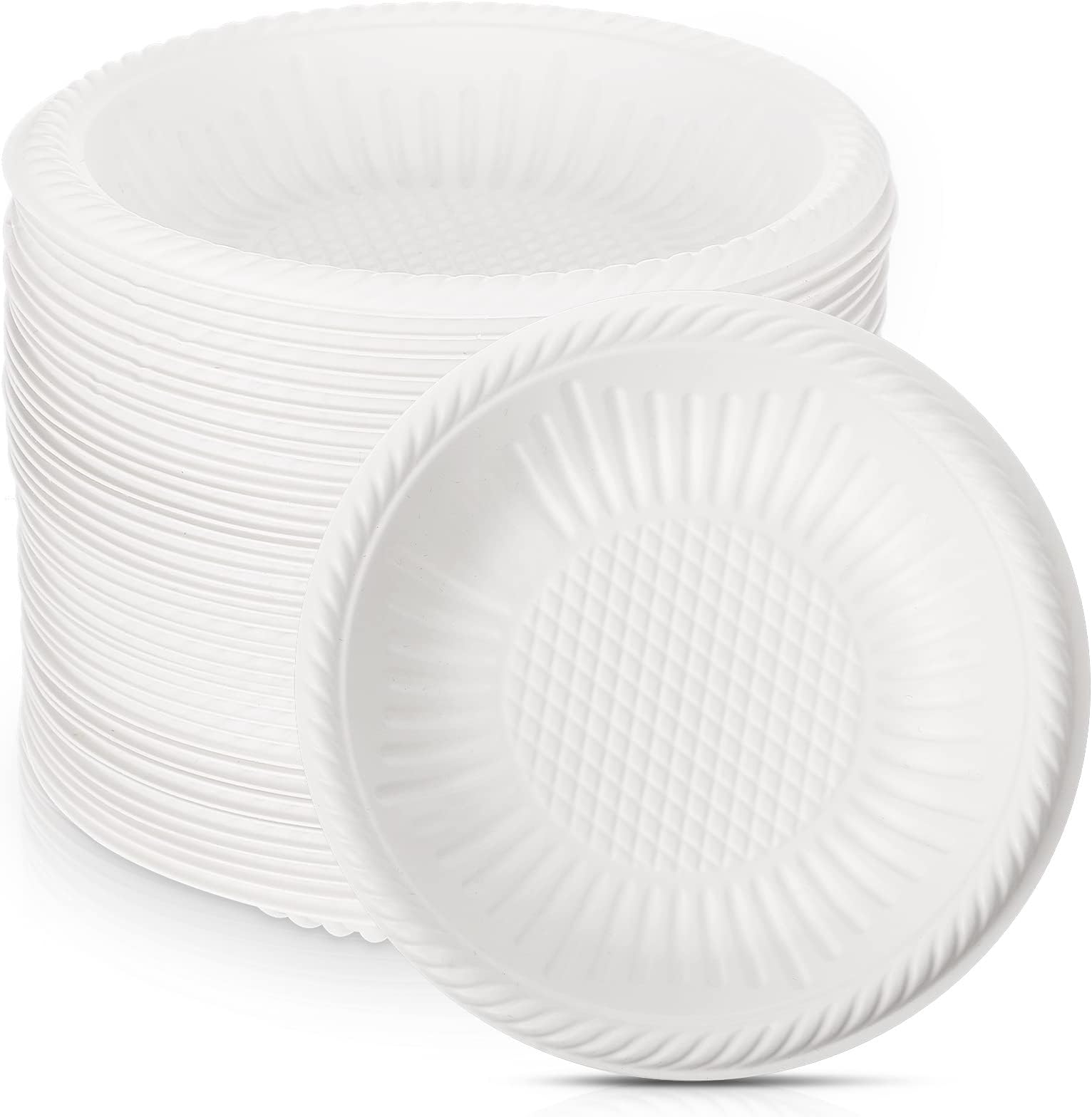 Amazon.com: Bokon 100 Count 4 Inch Small Paper Plates Heavy Duty Round ...