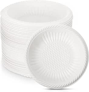 Amazon.com: Bokon 100 Count 4 Inch Small Paper Plates Heavy Duty Round ...