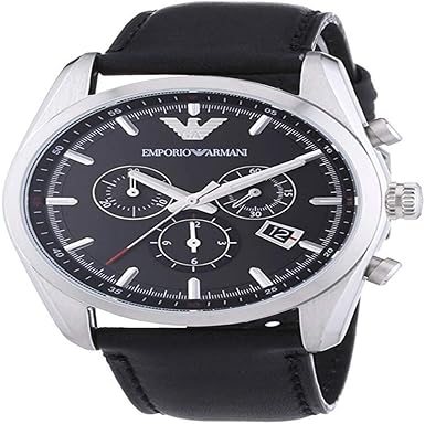 Emporio Armani Herren-Armbanduhr XL Chronograph Quarz Leder AR6039 ...