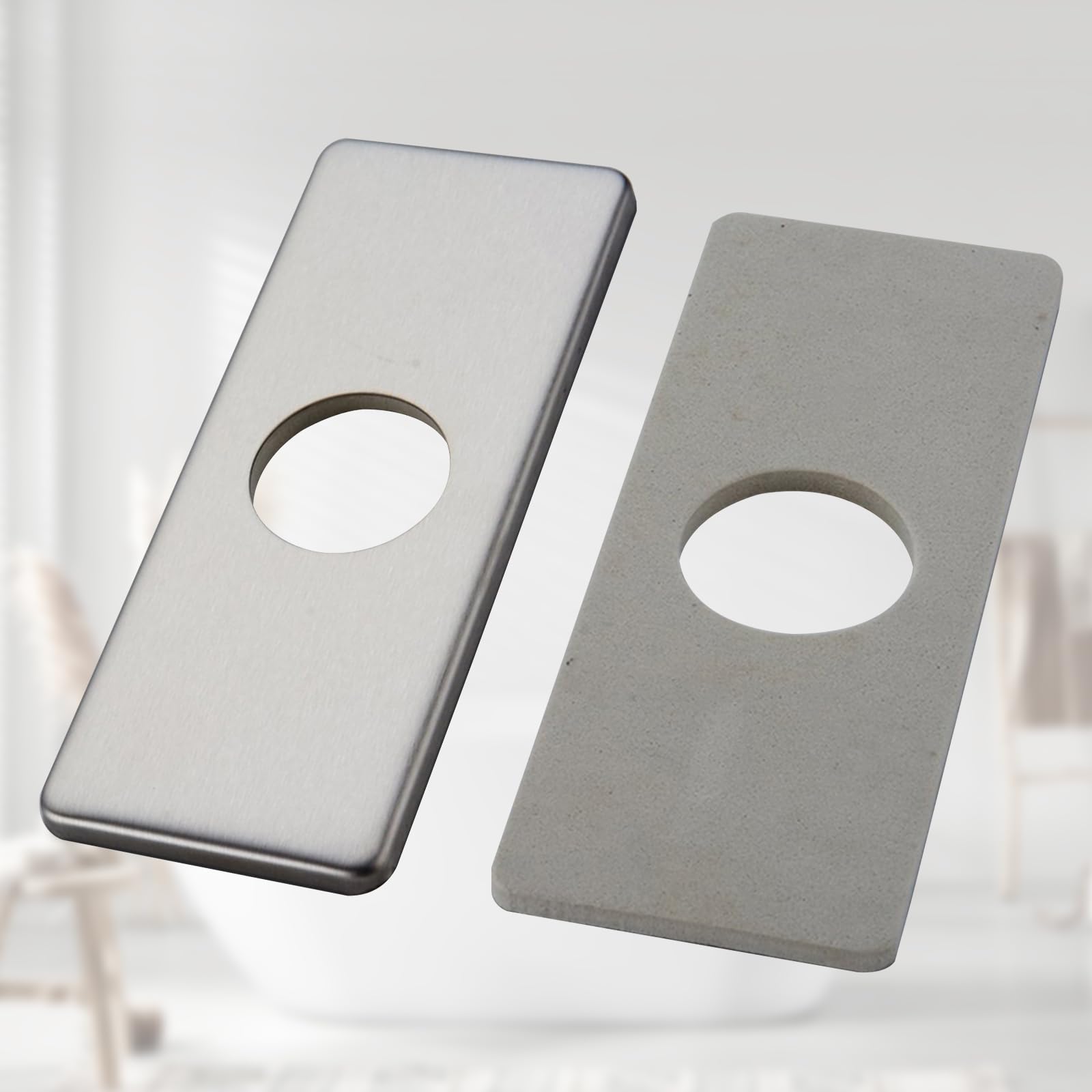 Snapklik.com : 6” Faucet Cover Escutcheon Brushed Nickel Stainless ...
