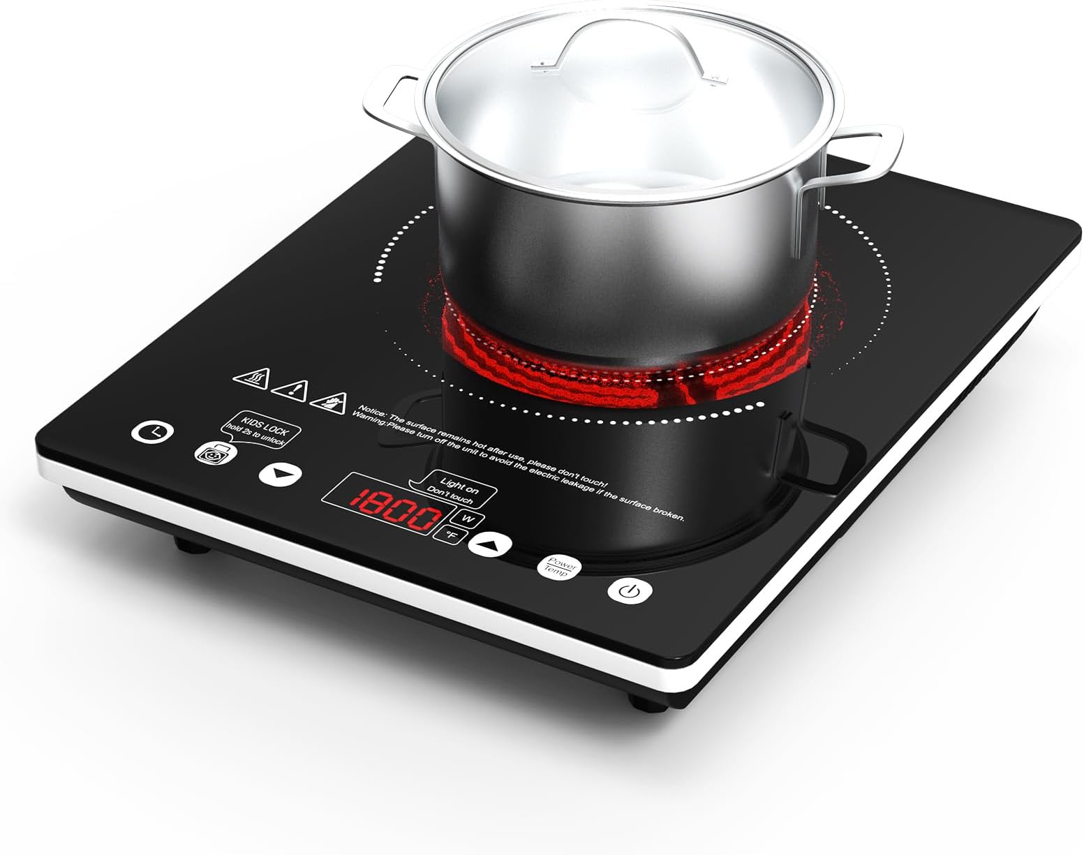 Amazon.com: Electric Cooktop 12 Inch,Single Burner Plug in Portable ...
