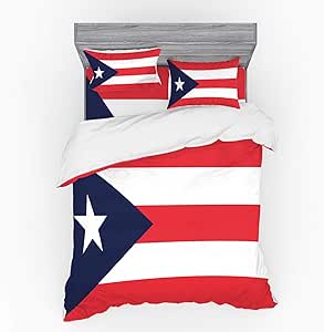 Amazon.com: Lunarable Puerto Rico Duvet Cover Set, Flag of a Nation ...