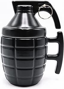 Amazon.com: Caliber Gourmet Grenade Ceramic Large Coffee Mug with Lid ...