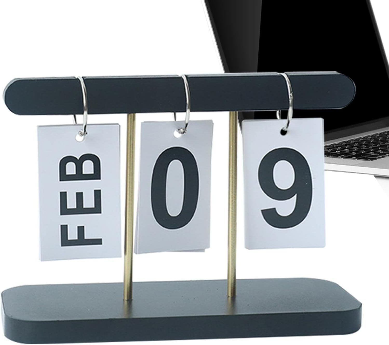 Calendário flip de madeira | Calendário de mesa perpétuo,Calendário de ...