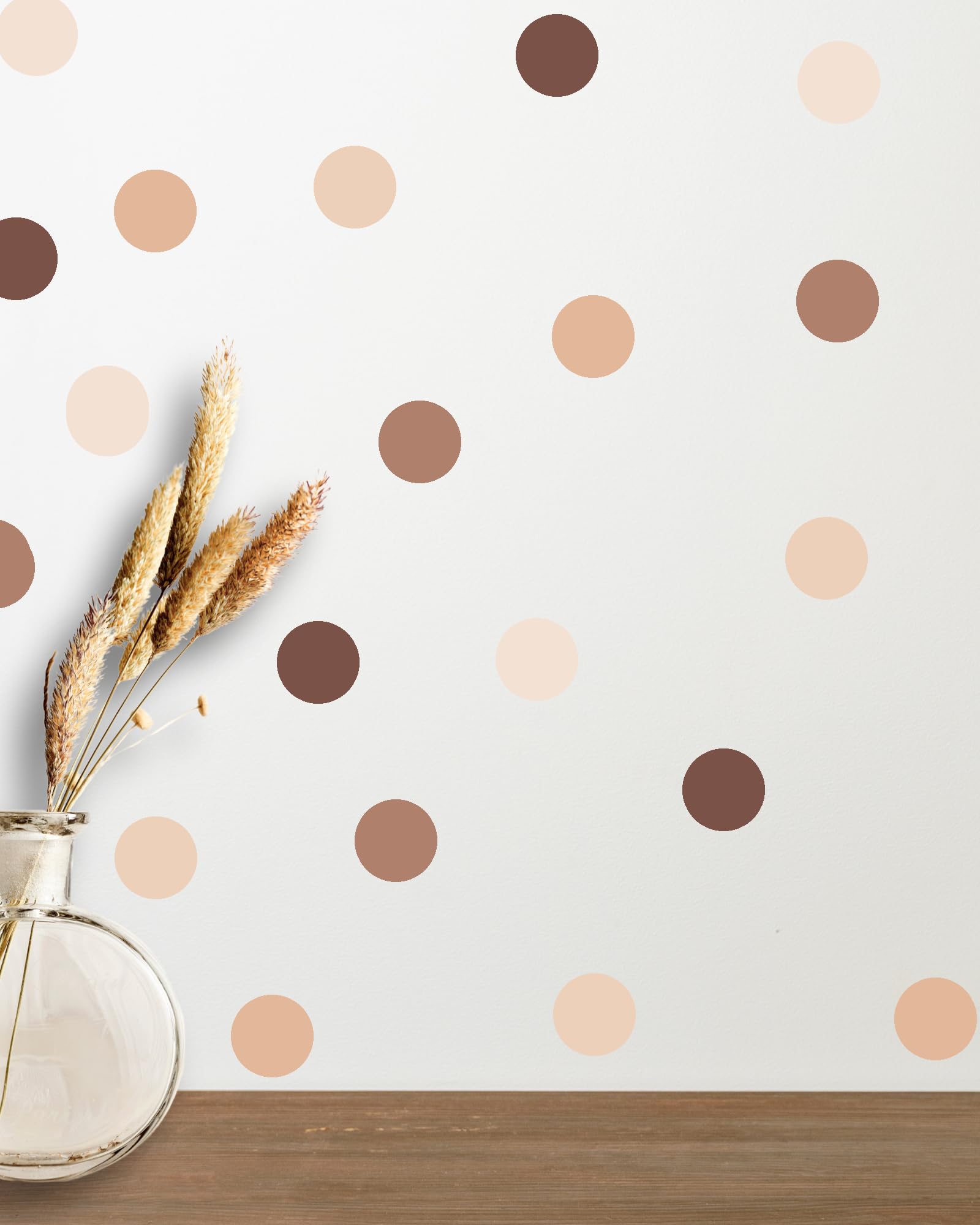 Amazon.com: Neutral Boho Polka Dot Wall Decals - 150 2-inch Brown Wall ...