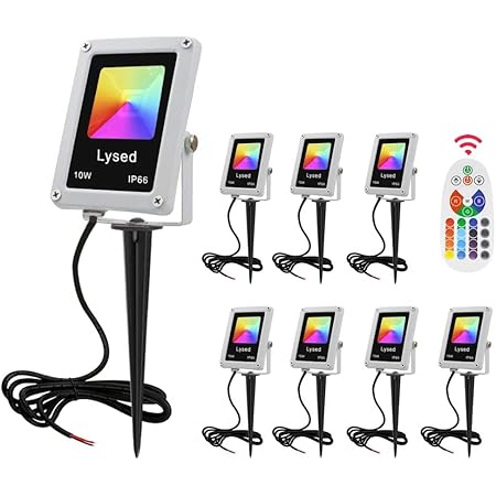 GLW 10W Low Voltage Landscape Lighting RGB Color Changing LED Landscape ...