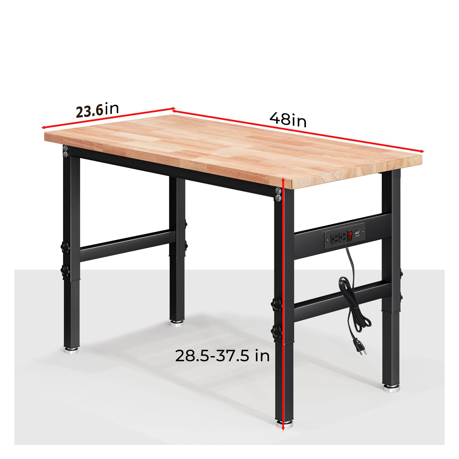 Workbench With Drawers Antifir 48" Adjustable Workbench,Heavy Duty Wood ...