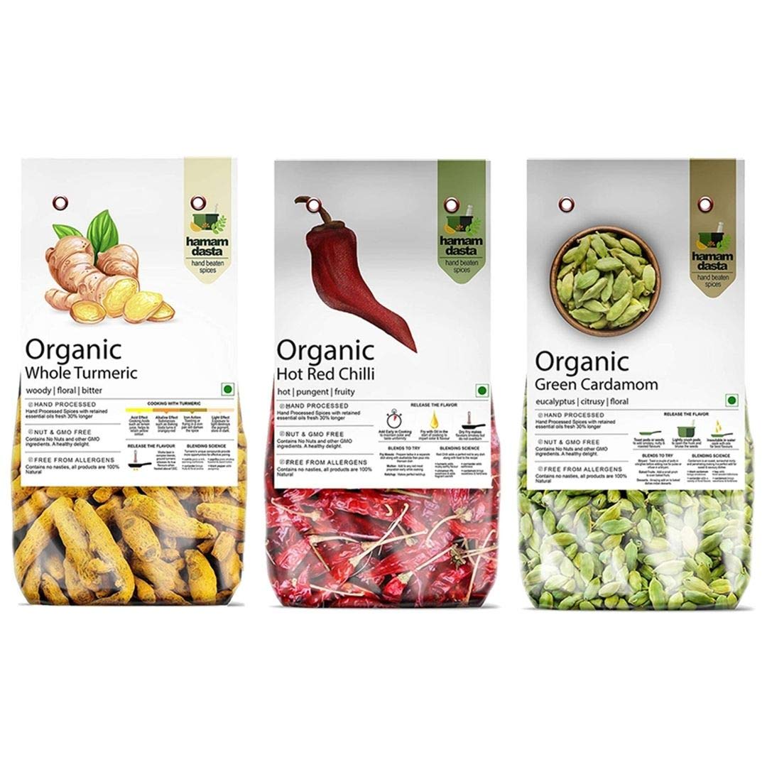 Buy HamamDasta® Whole Turmeric Haldi 200gm & Mathania Hot Red Chilli ...