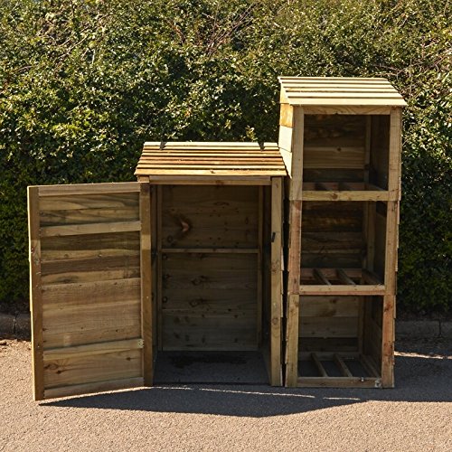 Signs & Numbers wheelie bin store + 3 tier recycle bin store | Garden ...