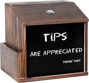 medla Wooden Suggestion Box with Lock: Wall Mount Tip box Small ...