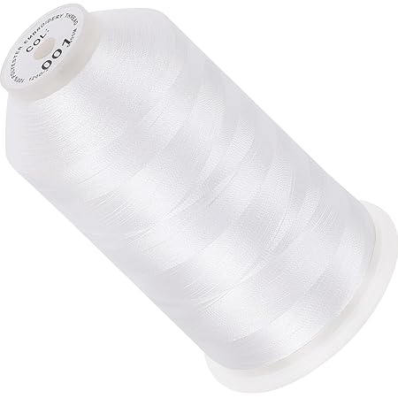Amazon.com: Set of 2 Huge White Spools Bobbin Thread for Embroidery ...