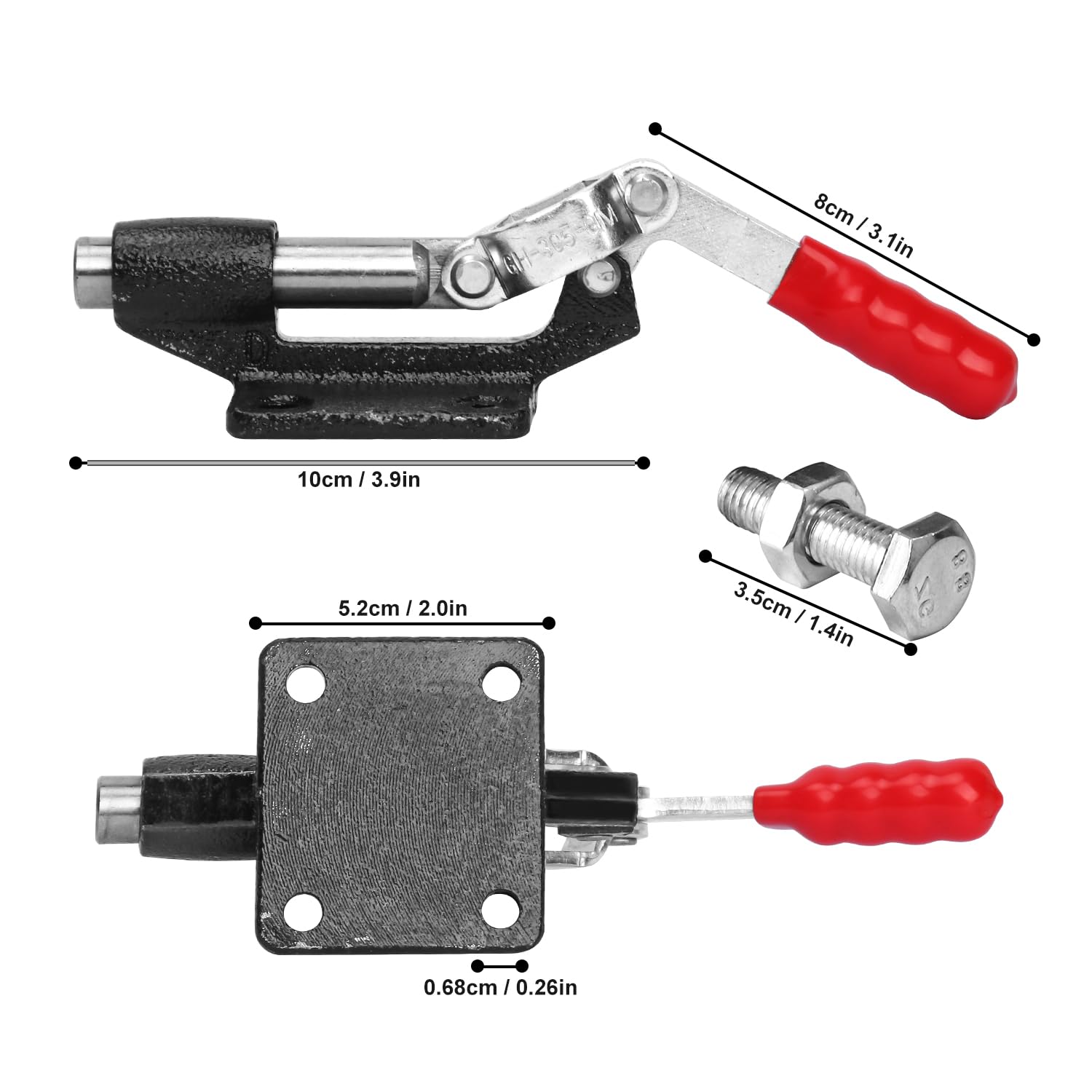 Snapklik.com : 4-Pack GH-305C Push-Pull Adjustable Toggle Clamp, 500 ...
