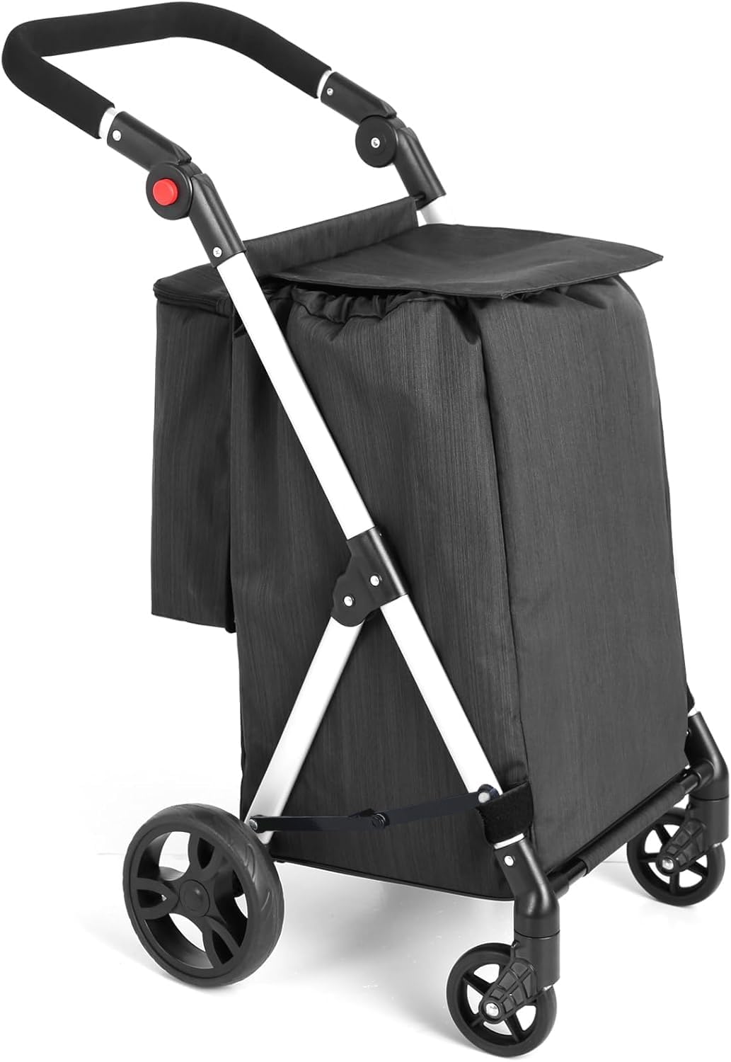 Kiffler Foldable Shopping Cart with Wheels, Groceries Cart with ...