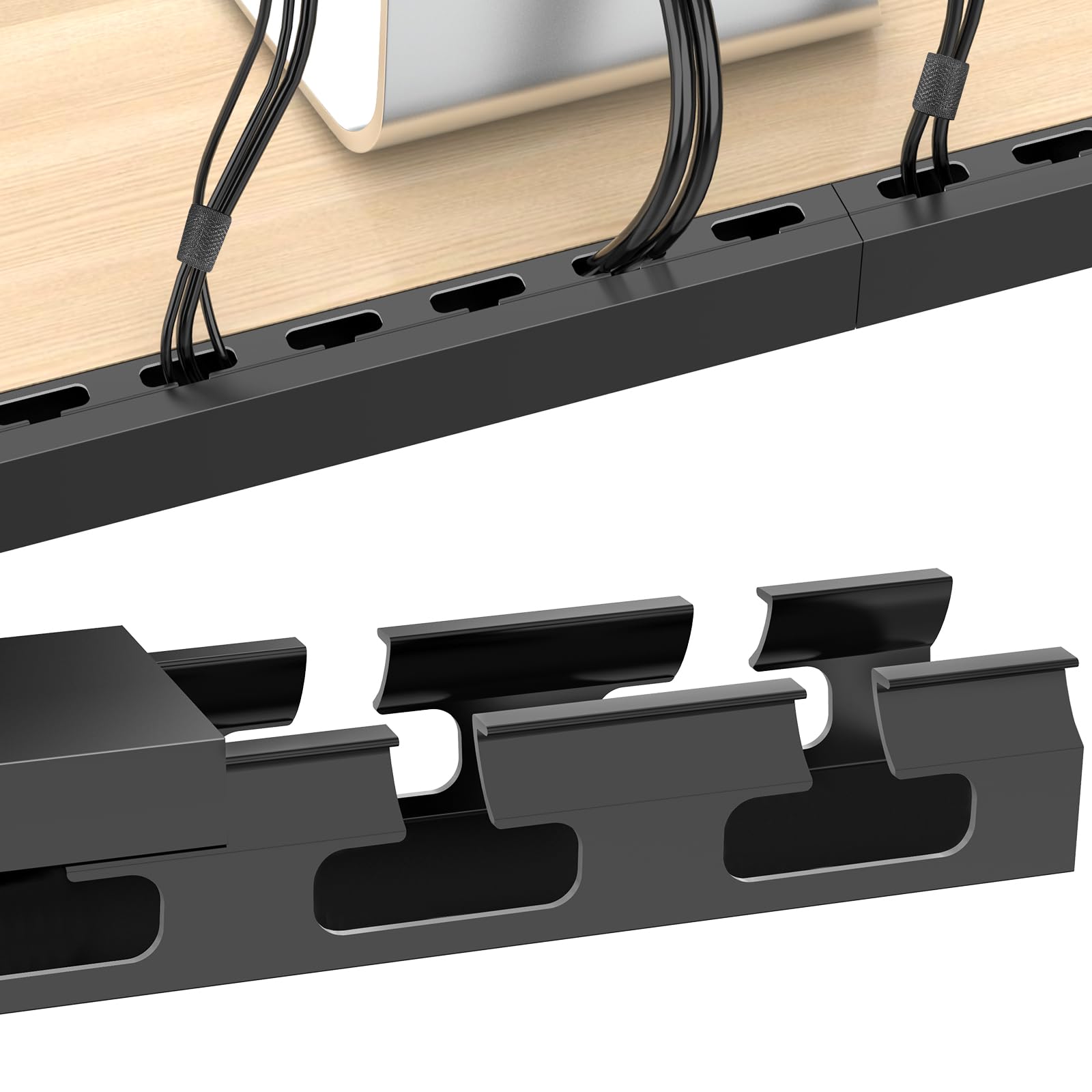Amazon.com: ENONCI Upgraded Cable Management Under Desk with Big Hole ...