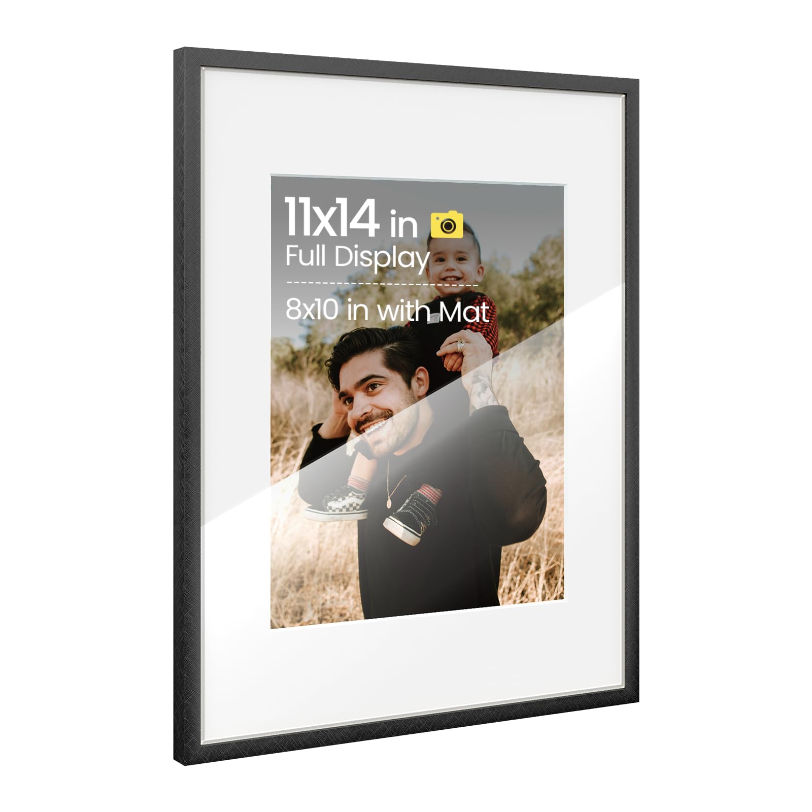 Amazon.com: Heimlove Aluminum Metal 11x14 Picture Frames with Mat to ...