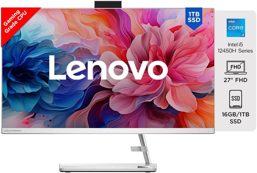 Lenovo IdeaCentre AIO 3 Intel i5 12450H 27" FHD IPS 3-Side Edgeless All ...