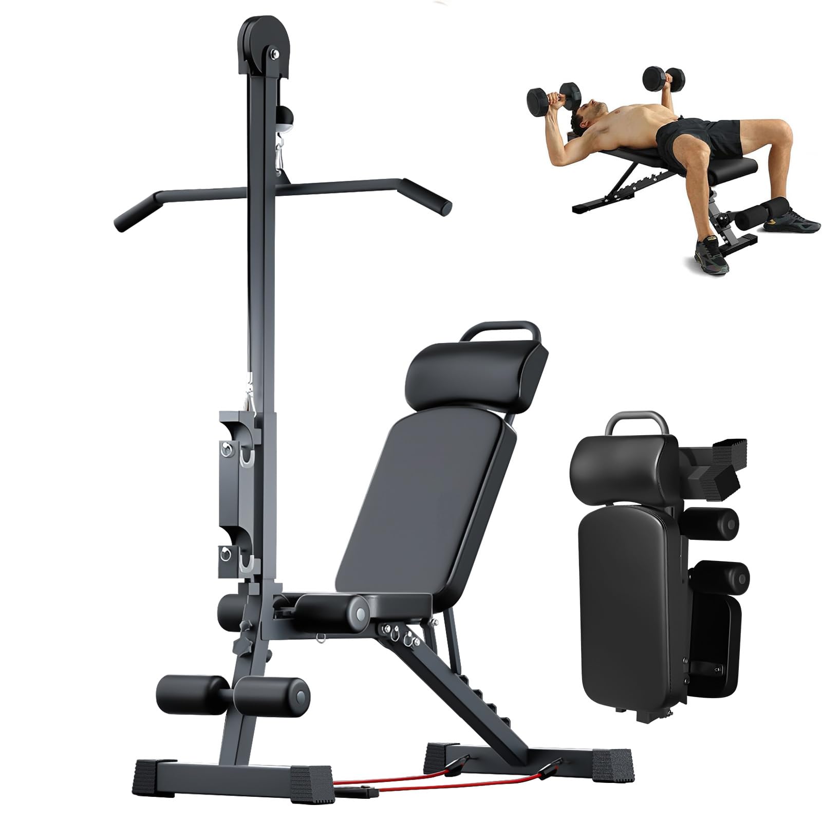 DOSP Banco de Pesas Ajustable Plegable,Banco De Pesas De Entrenamiento ...