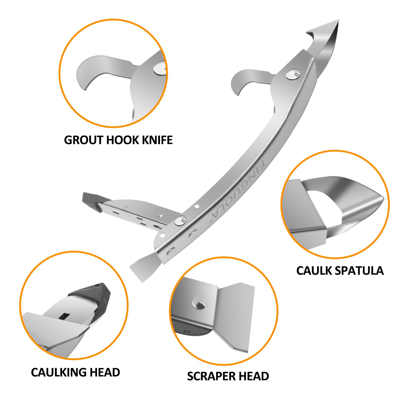 Snapklik.com : Stainless Steel Caulking Tools, 4-in-1 Stainless Steel ...
