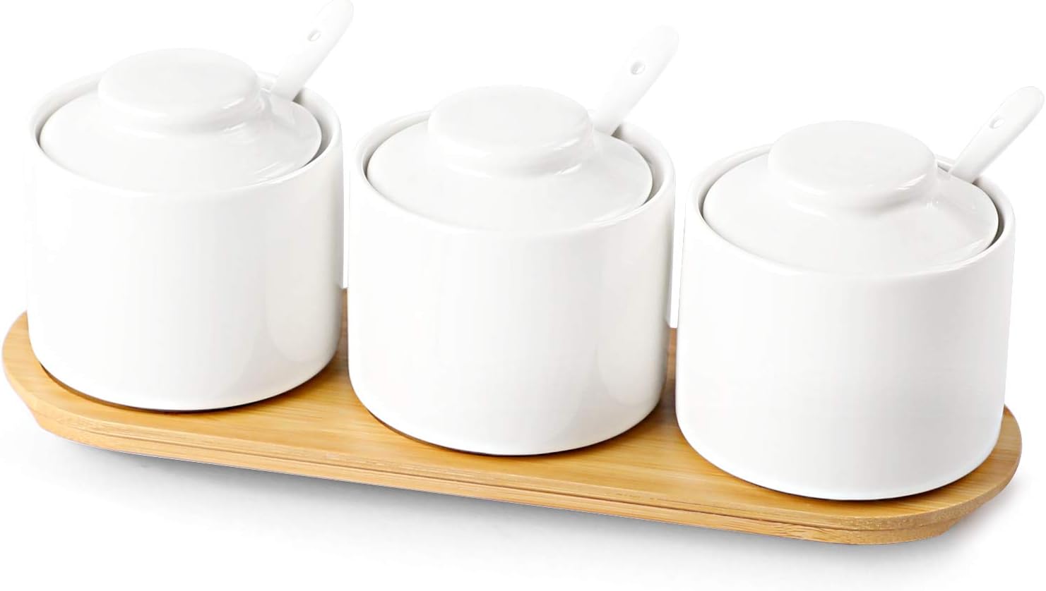 Amazon.com | Juvale Small Glass Condiment Containers with Lids, Spoons ...