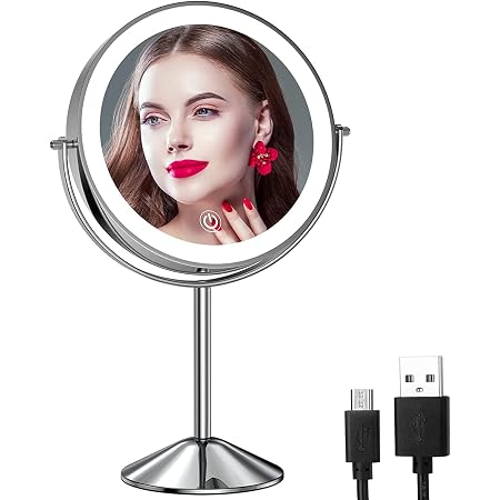 Amazon.com - Rechargeable 8'' Lighted Makeup Mirror, 10X Magnifying ...