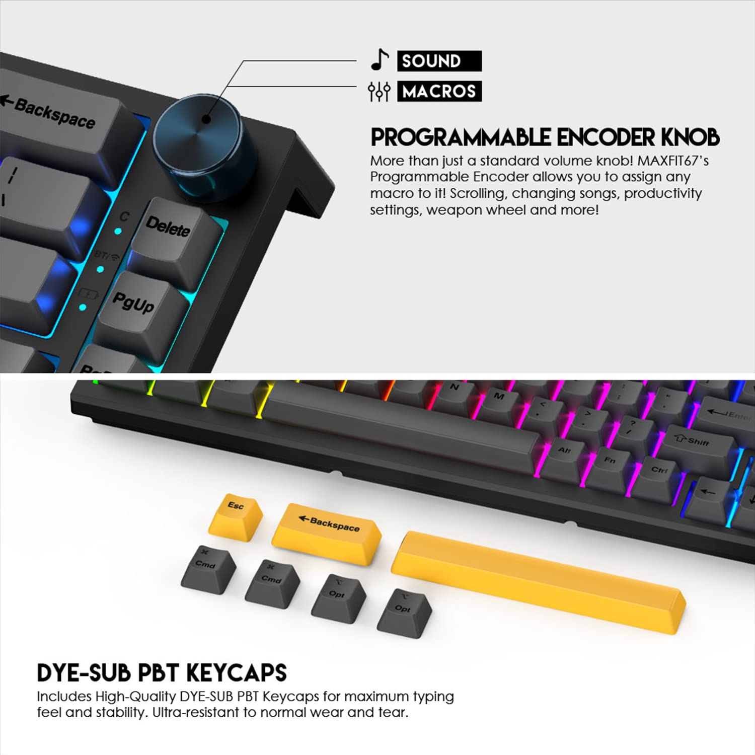 Fantech MAXFIT67 Mechanical Gaming Keyboard RGB Backlit 65%