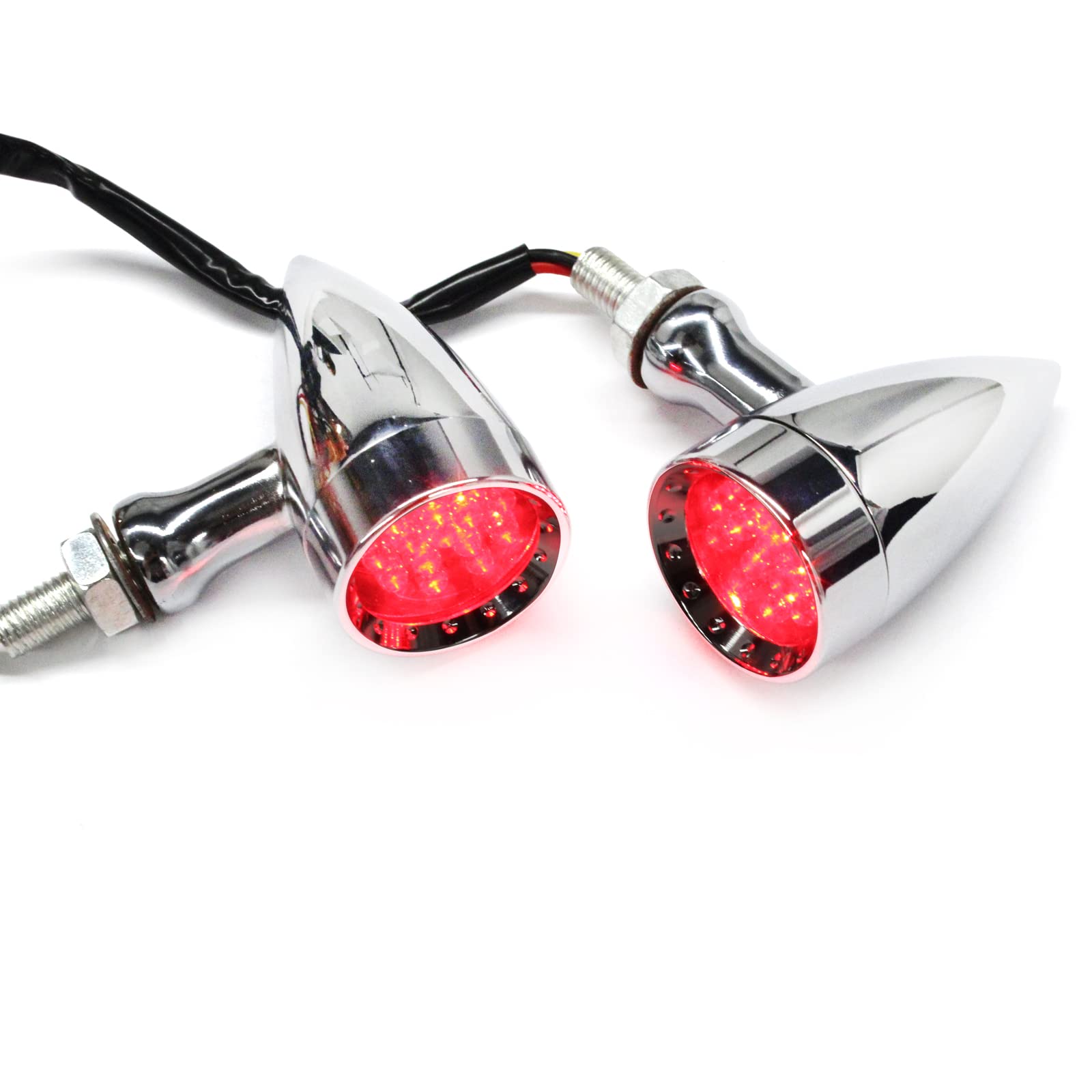 Amazon.com: Red CNC Motorcycle Bullet LED Turn Signal Lights Blinker ...
