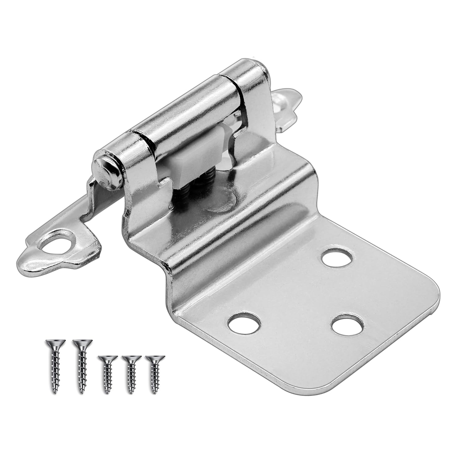 4 Pack 2 Pairs 3/8" Inset Kitchen Cabinet Hinges, Brushed Nickel Semi ...