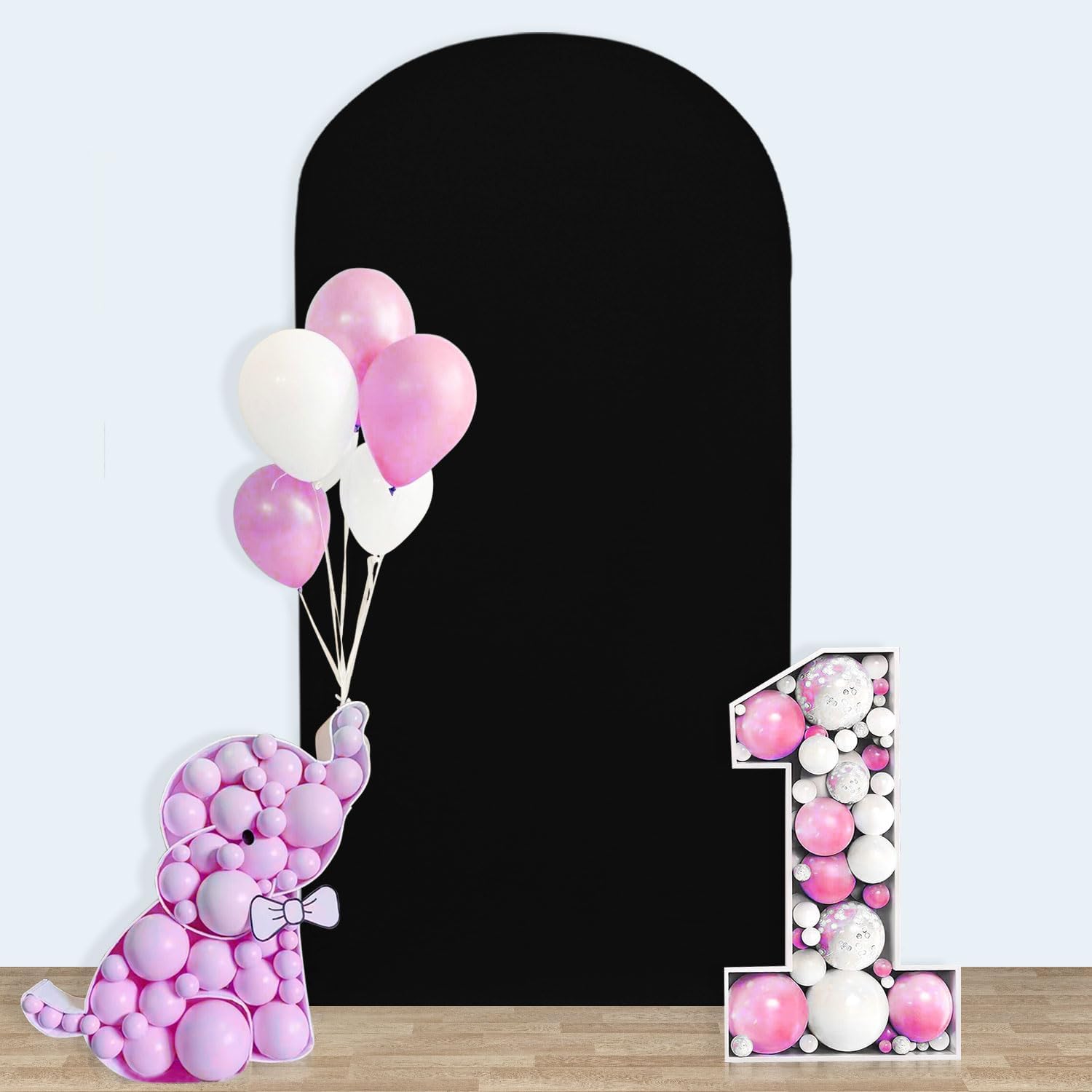 Amazon.com : PATYDEST Black Balloon Arch Cover Chiara Arch Backdrop ...