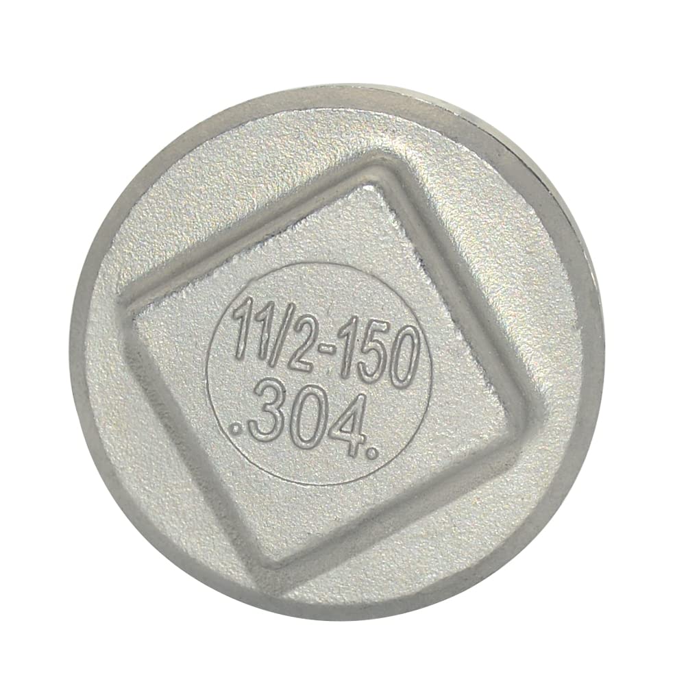 Amazon.com: Megairon 1-1/2" NPT Male Thread Square Head Plug,Stainless ...
