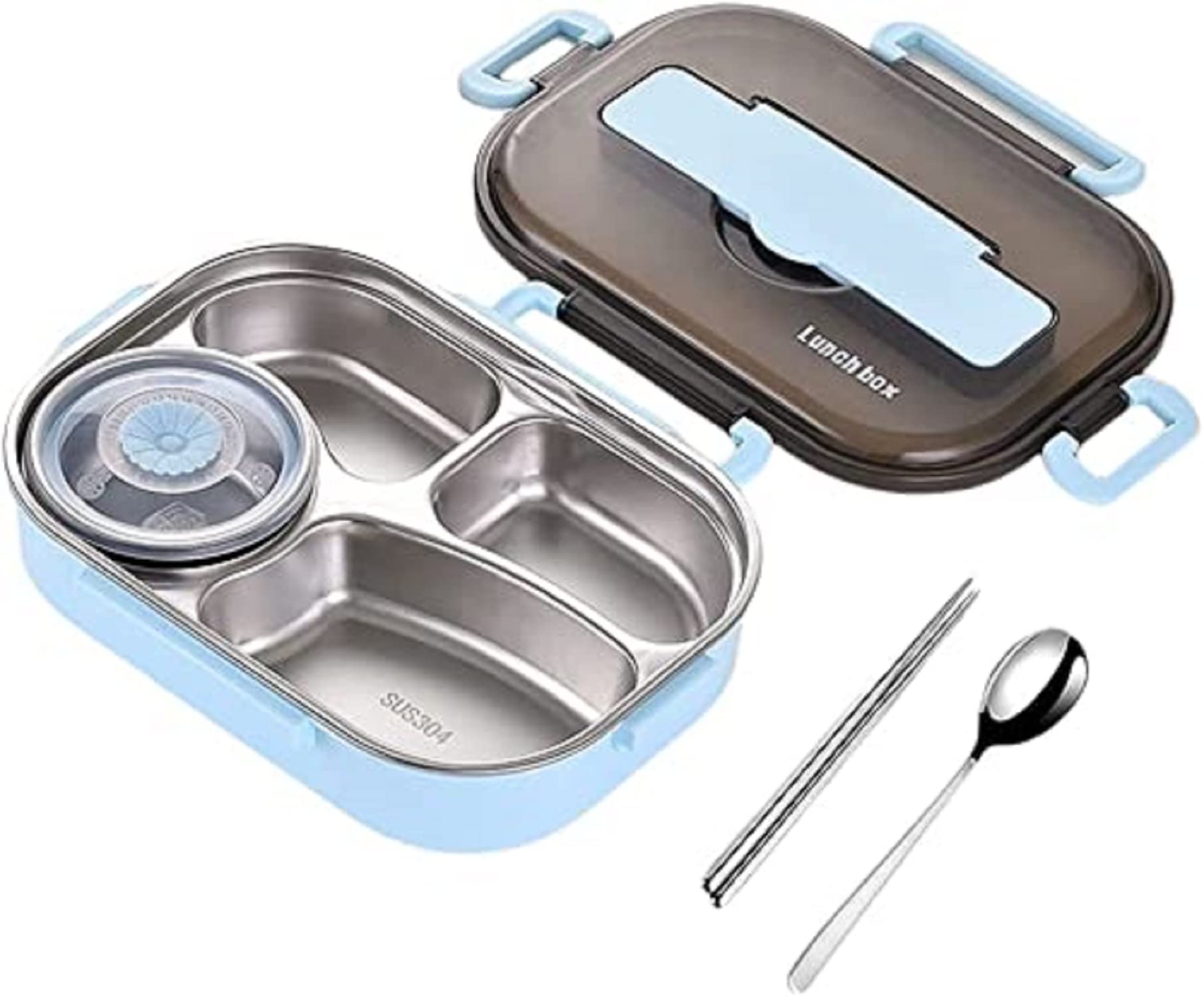 Buy Homedom Stainless Steel Bento Box with 4-Compartments ...