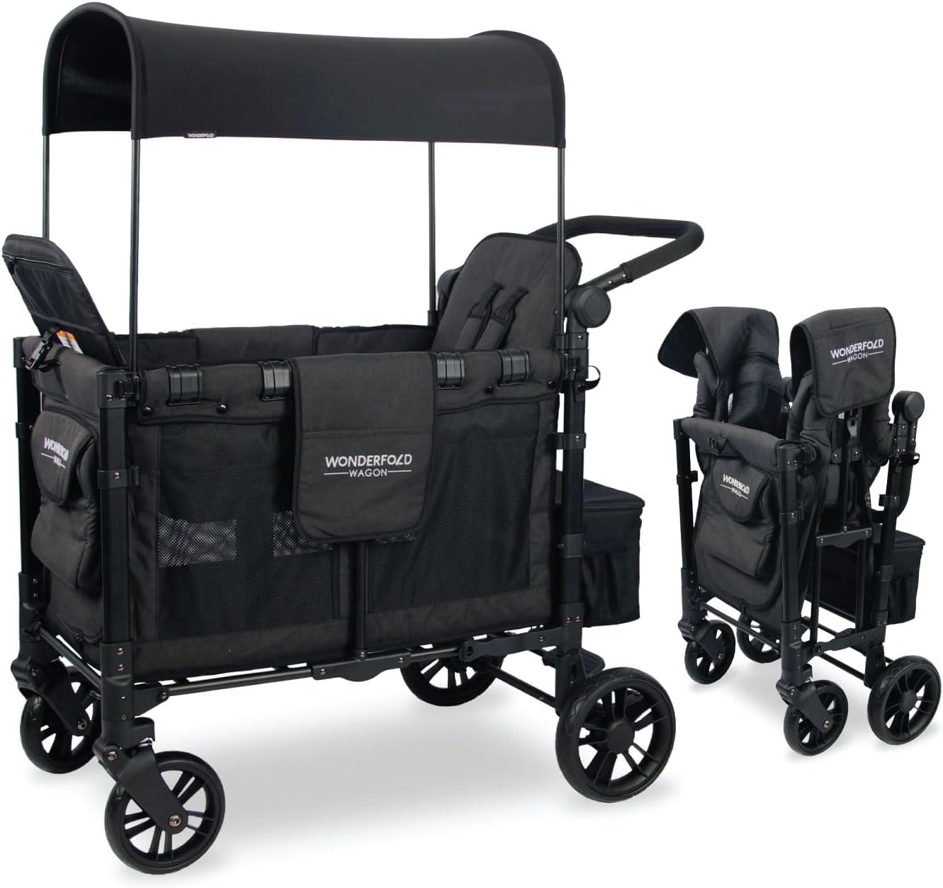 WONDERFOLD W2 Elite Double Stroller Wagon Featuring 2 High Face-to-Face ...