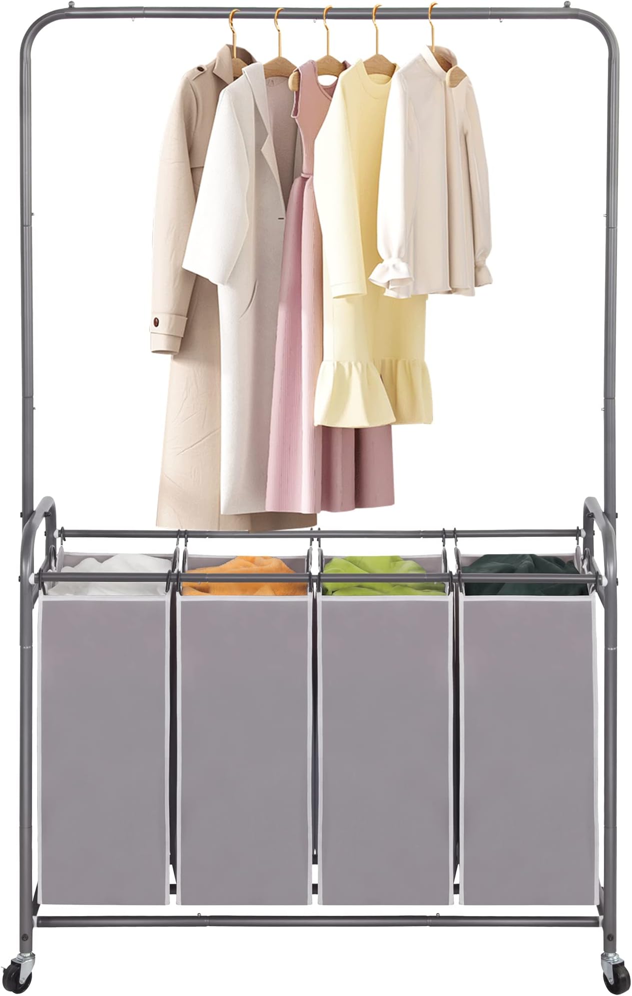 Amazon.com: STO STO Laundry Sorter 4 Section with Hanging Bar, 4 Bag ...