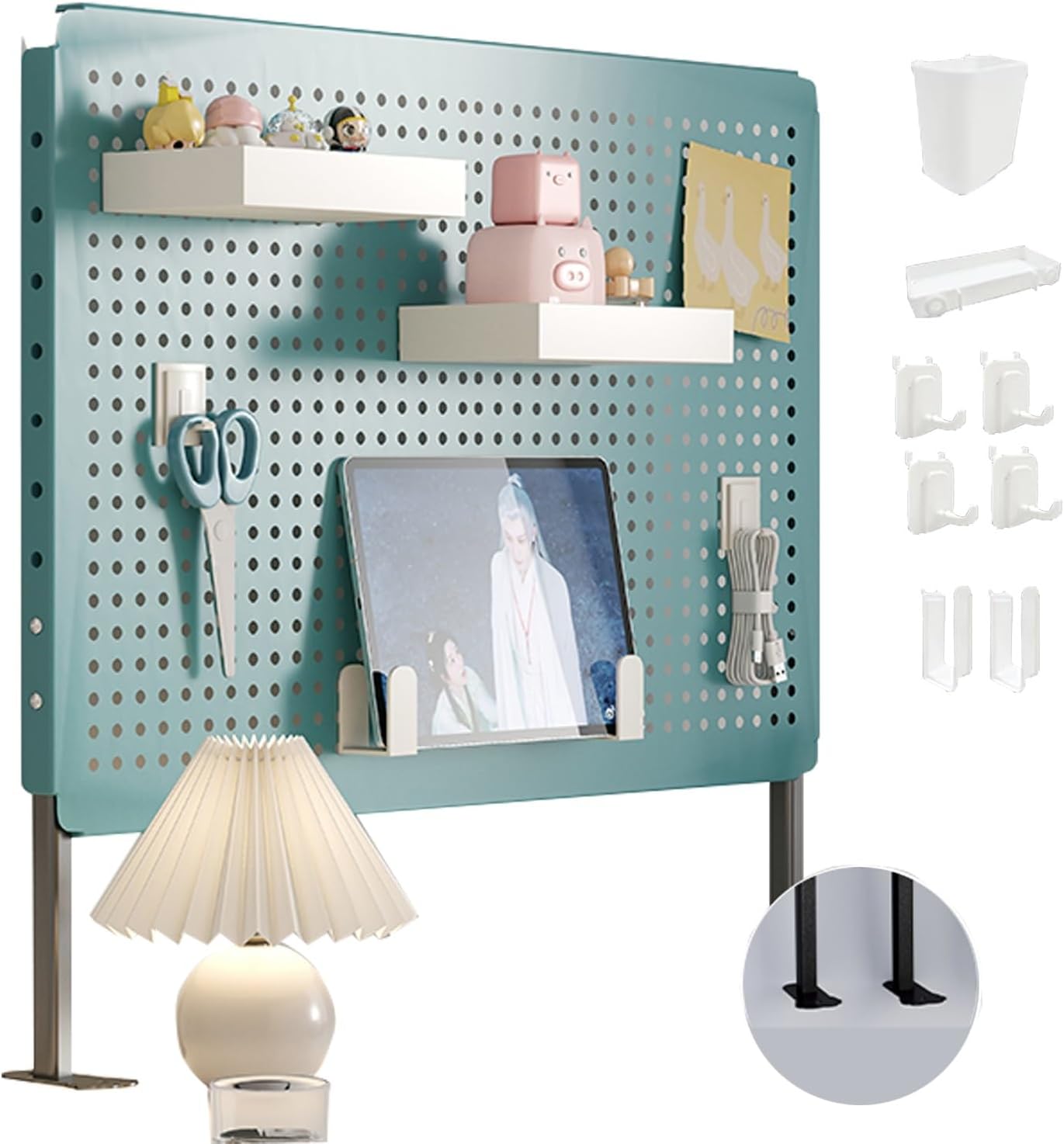 Amazon.com: XRRJFYH Desk Pegboard Kit, Metal Pegboard with Height ...