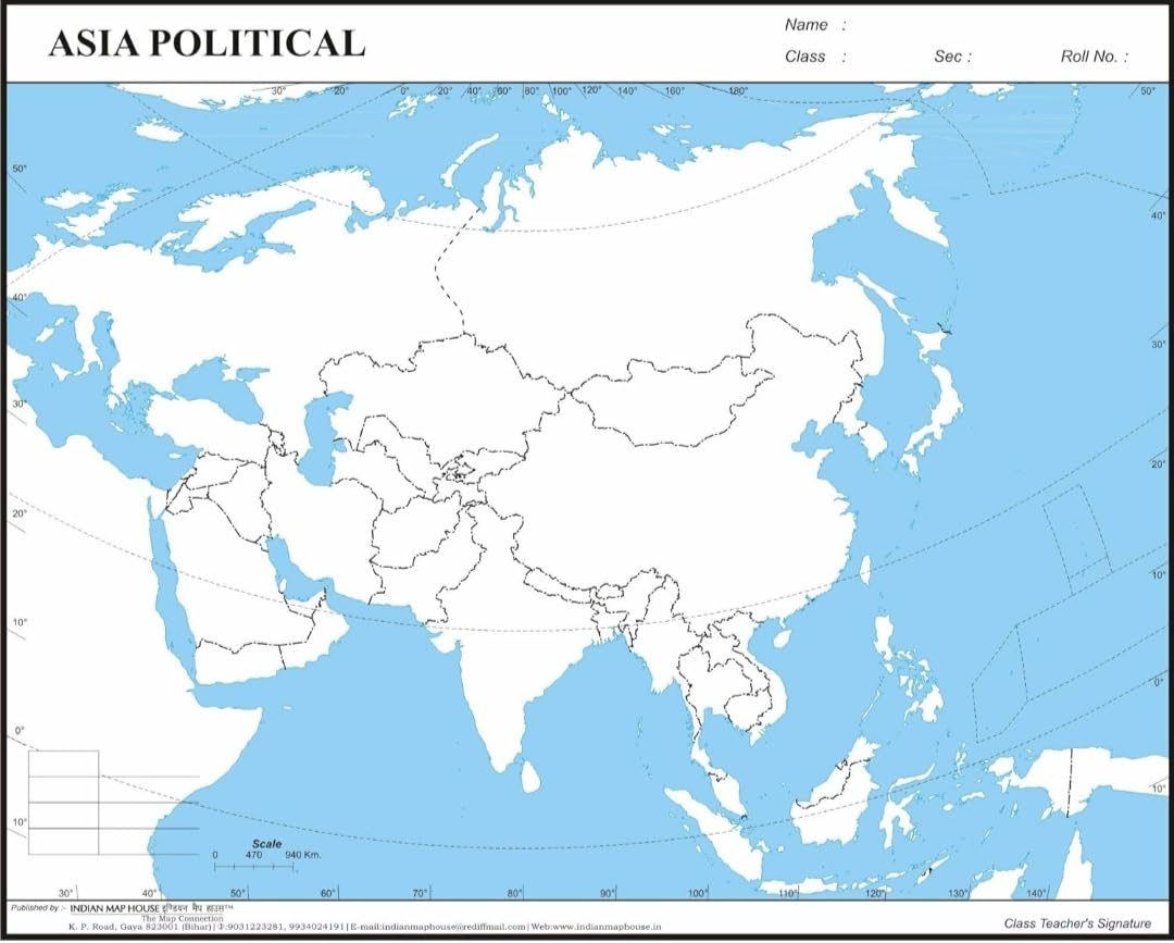Maps for Practice Asia Political 50 Maps | Students Practice Maps total ...