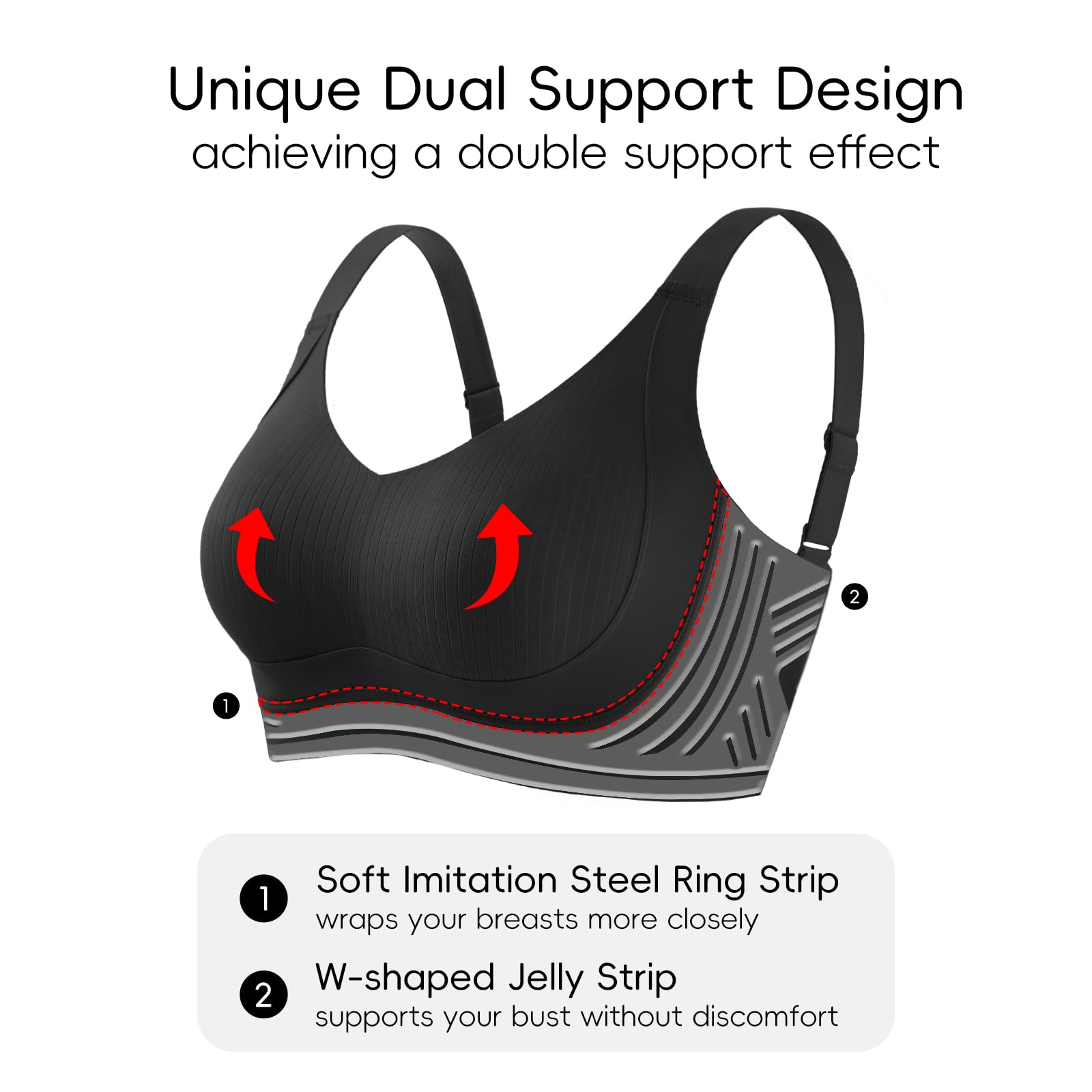 Baetty Seamless Bras for Women - Jelly Strip Wireless Bra for Women ...