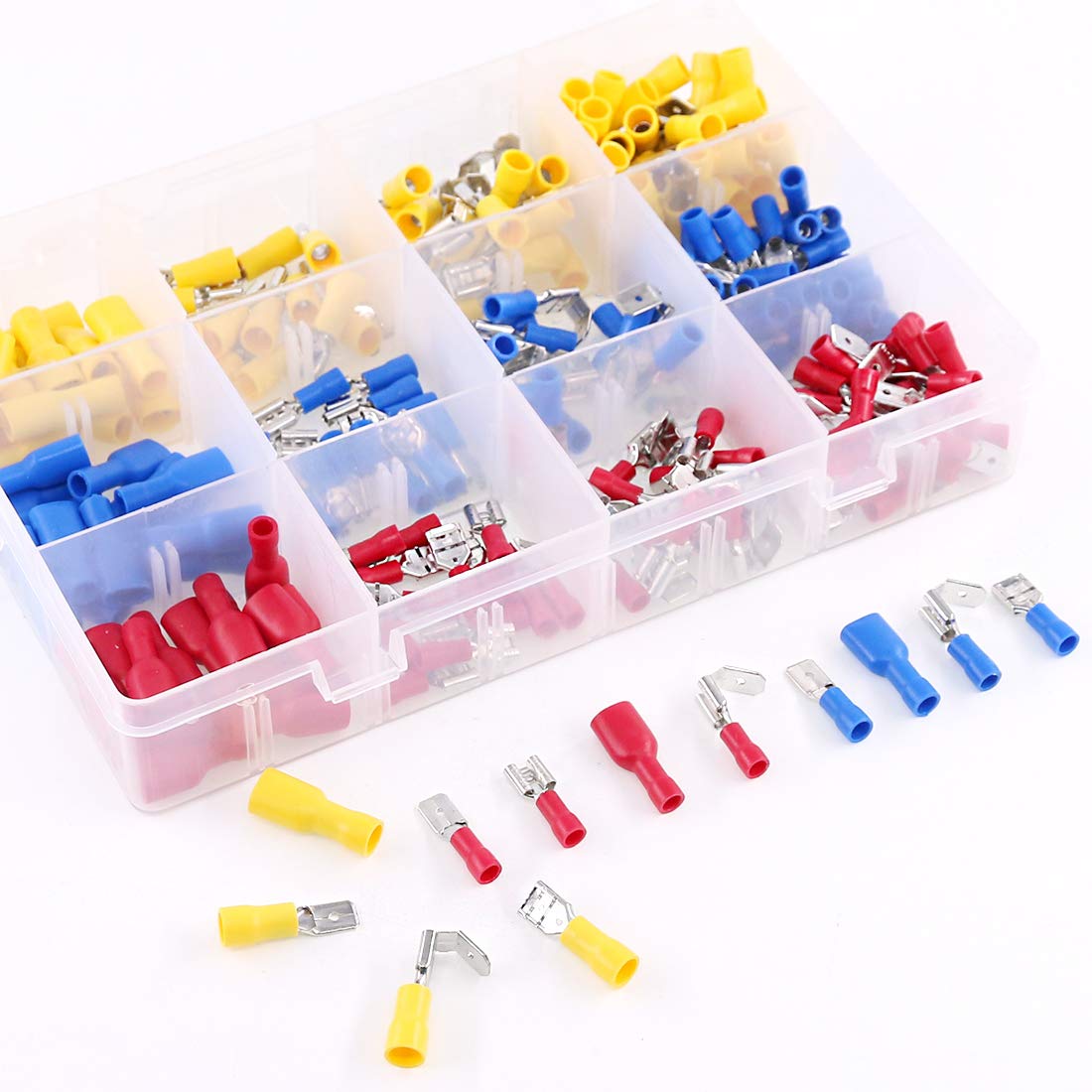 Snapklik.com : 255Pcs 22-16/16-14/12-10AWG Fully Insulated Female/Male ...