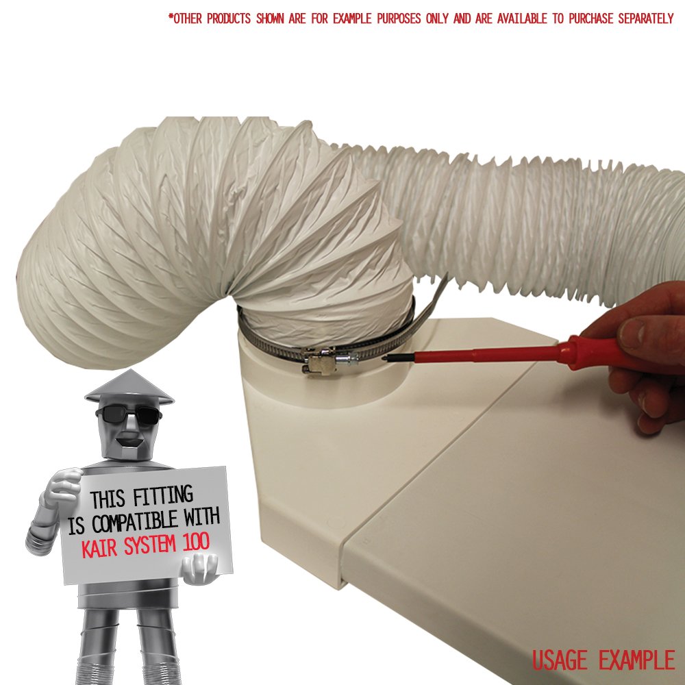 Kair Plenum Elbow Bend Adaptor 234mm x 29mm to 100mm - 4 inch ...