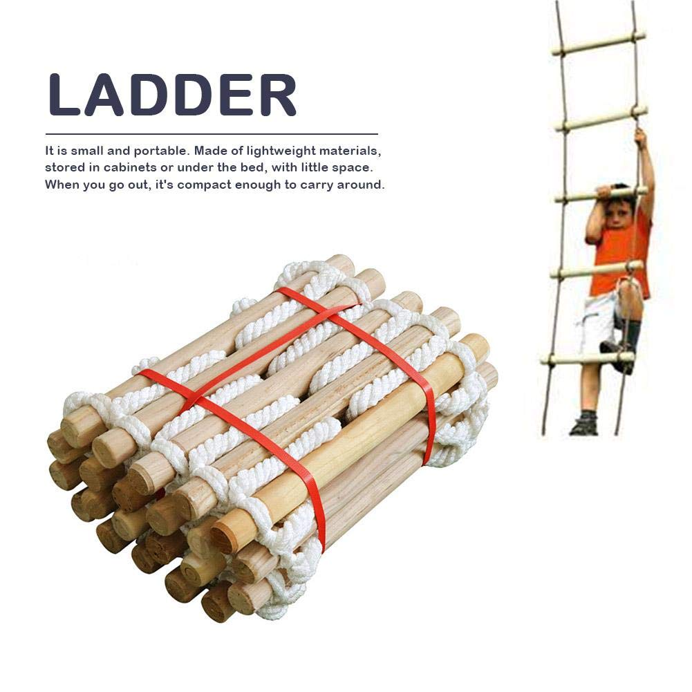 Buy Keptfeet Escape Ladder Rope, Rope Ladder, Outdoor Wooden Nylon Rope ...