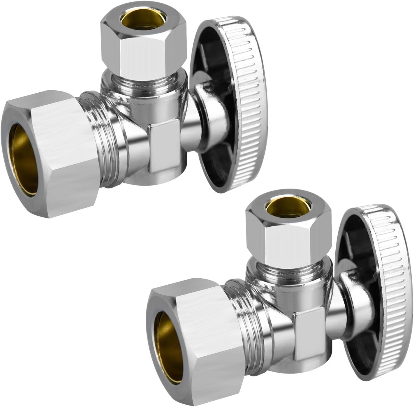 Dual Compression Outlet Angle Stop Valve, Plumbing Fitting, Quarter ...