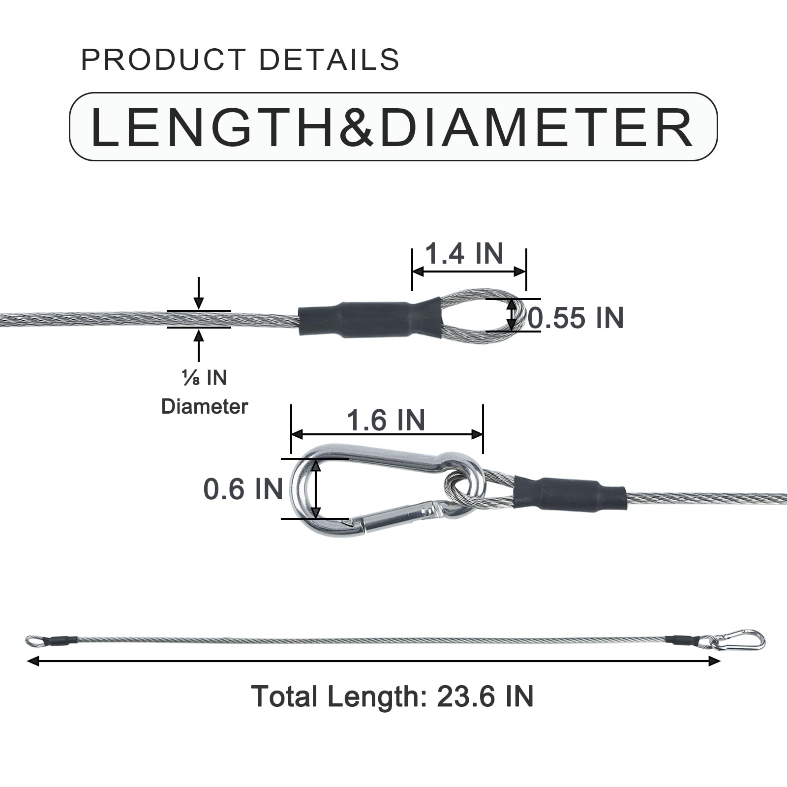Snapklik.com : LAICCUM Stage Light Safety Cables 1/8", 5 Pack 304 ...