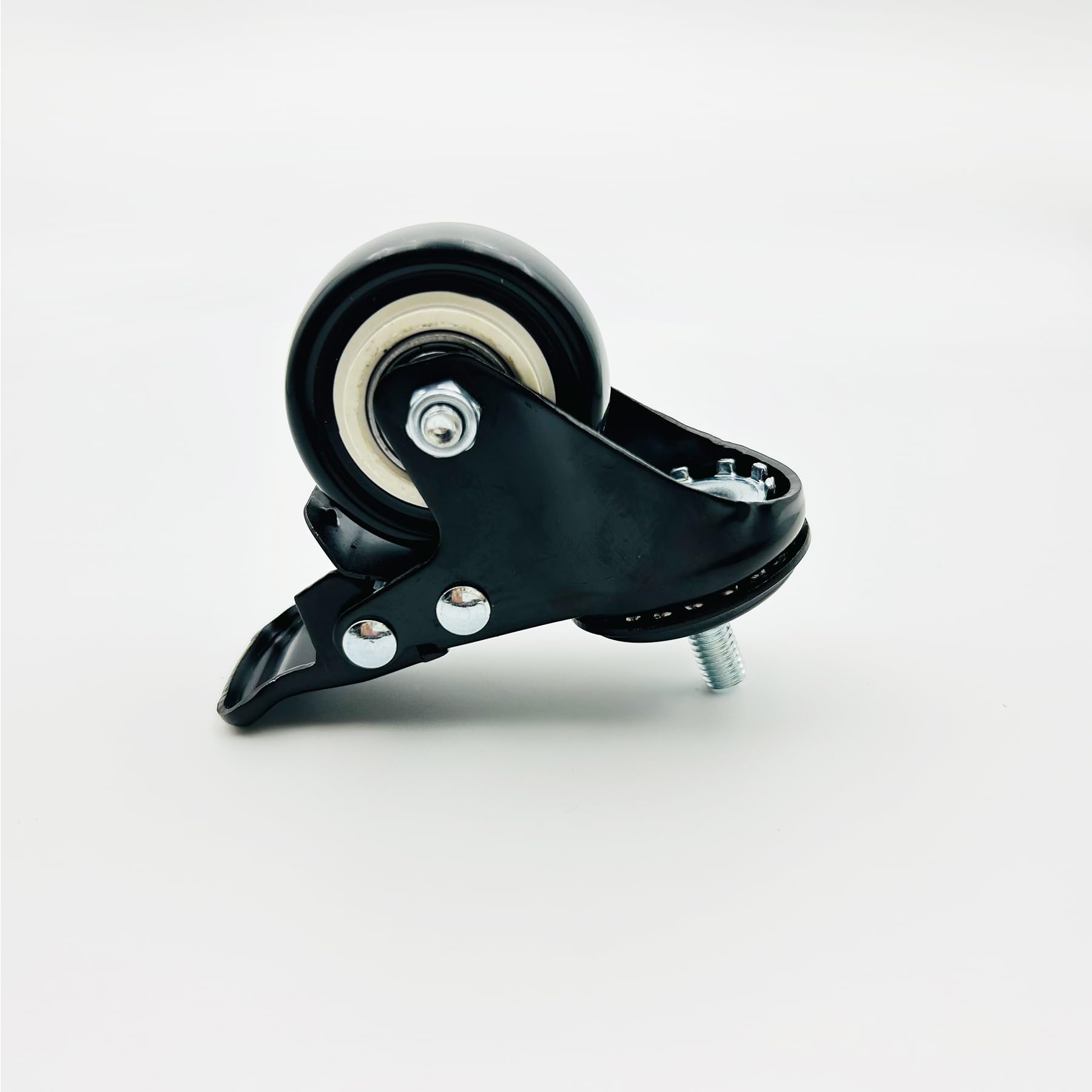 LIKERAINY Swivel 8mm Bolt Threaded Fixing Caster PE Wheels IC4812A with ...