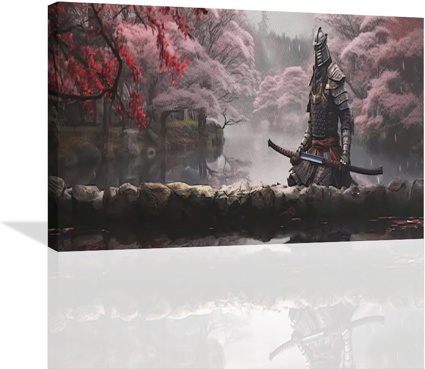 Amazon.com: Japanese Bushido Large Wall Art Pink Samurai Pictures Wall ...
