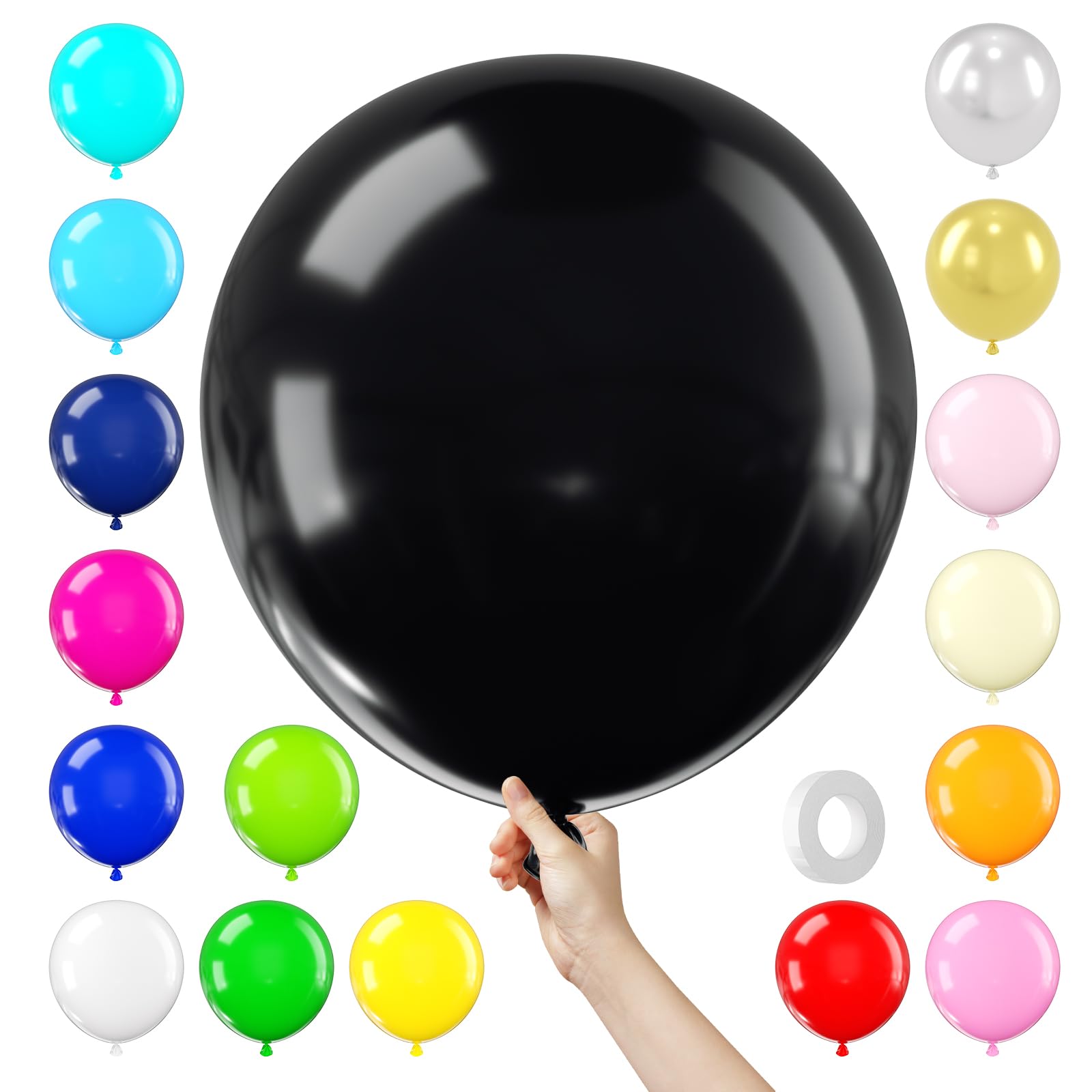 Amazon.com: ADOINBY 36 Inch Giant Balloons - 35Pcs 17 Assorted Colors ...