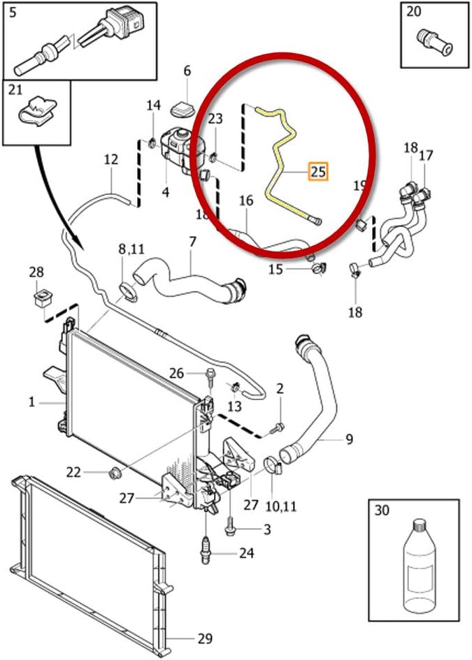 Amazon.com: Volvo 30776162, Engine Coolant Recovery Tank Hose : Automotive